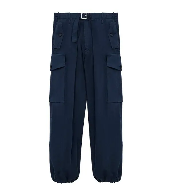 Loewe Cotton Pleated Cargo Trousers