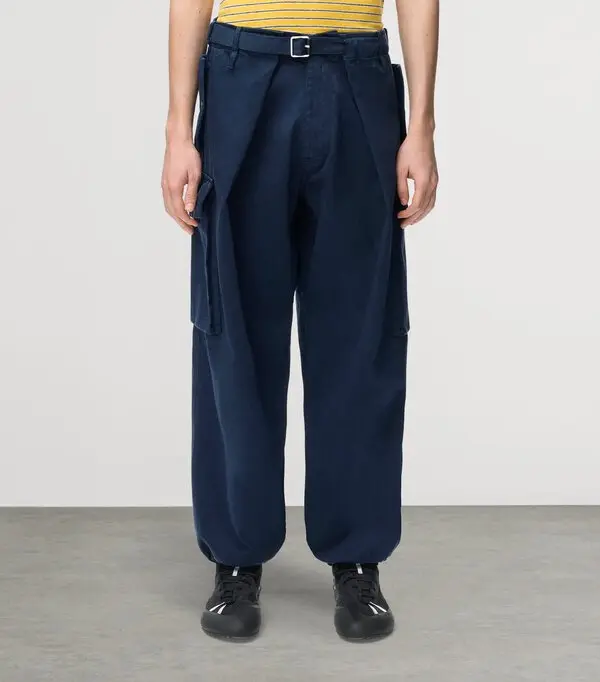 Loewe Cotton Pleated Cargo Trousers