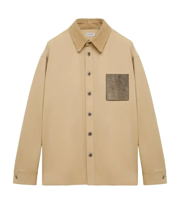 Loewe Leather-trim Overshirt