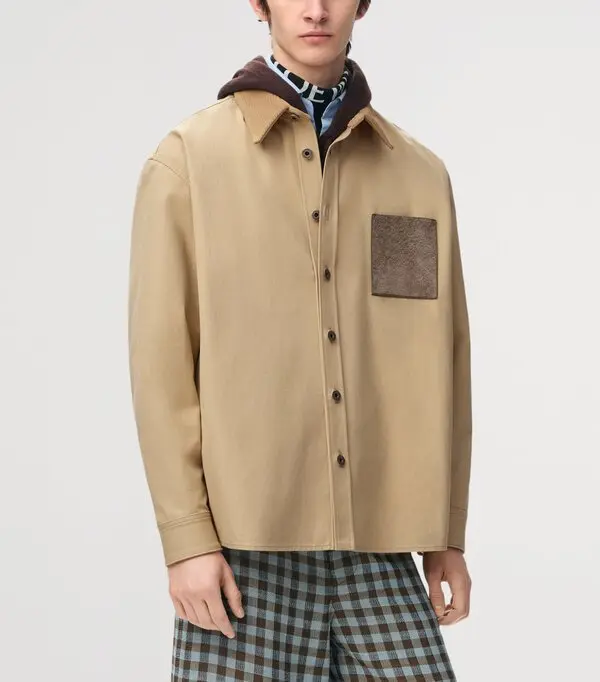 Loewe Leather-trim Overshirt