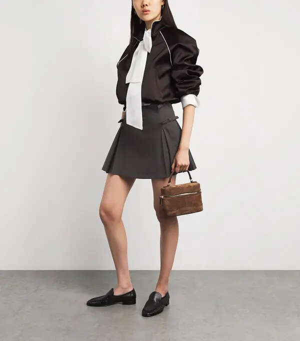 Sandro Side-bow Pleated Mini Skirt