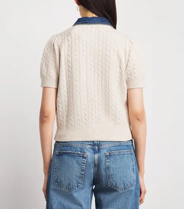 Sandro Wool-cashmere Denim-collar Cardigan