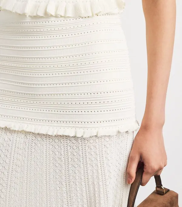 Sandro Knitted Pointelle Maxi Skirt