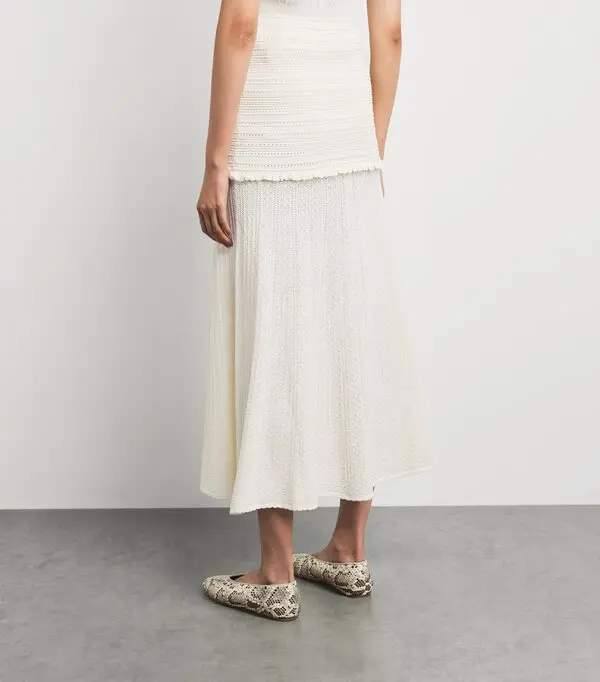 Sandro Knitted Pointelle Maxi Skirt