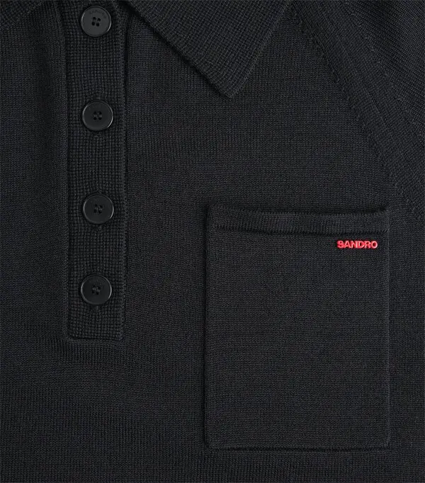 Sandro Wool-blend Polo Sweater