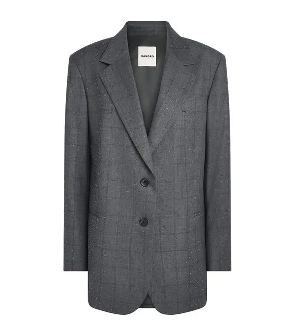 Sandro Wool Rhinestone Blazer