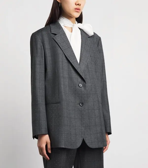 Sandro Wool Rhinestone Blazer