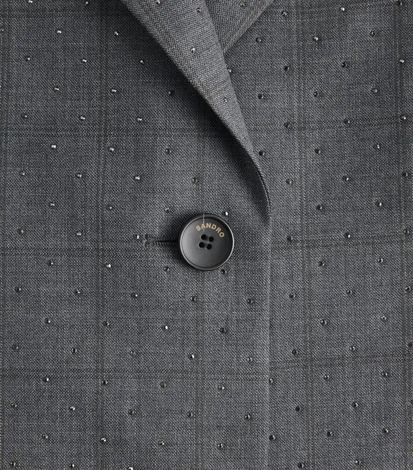 Sandro Wool Rhinestone Blazer