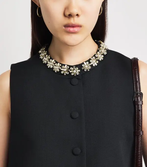 Sandro Wool Crystal-embellished Waistcoat