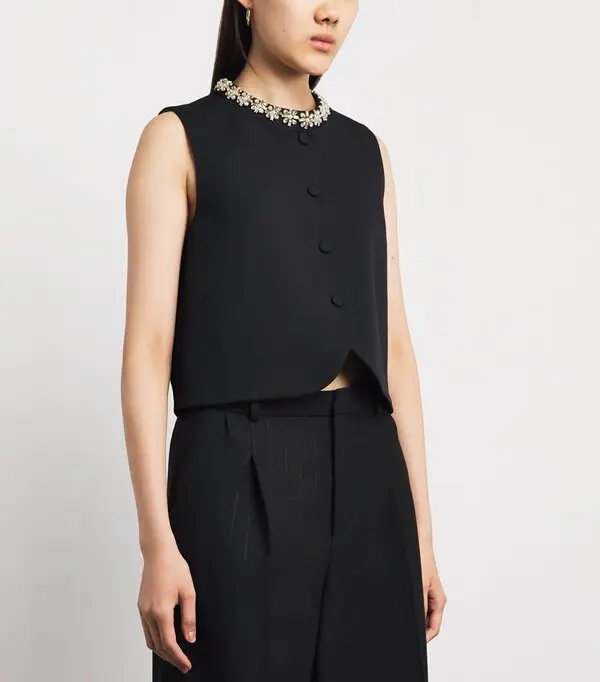 Sandro Wool Crystal-embellished Waistcoat