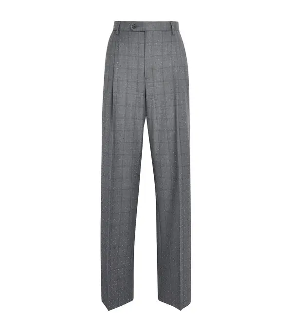 Sandro Wool Rhinestone Straight Trousers