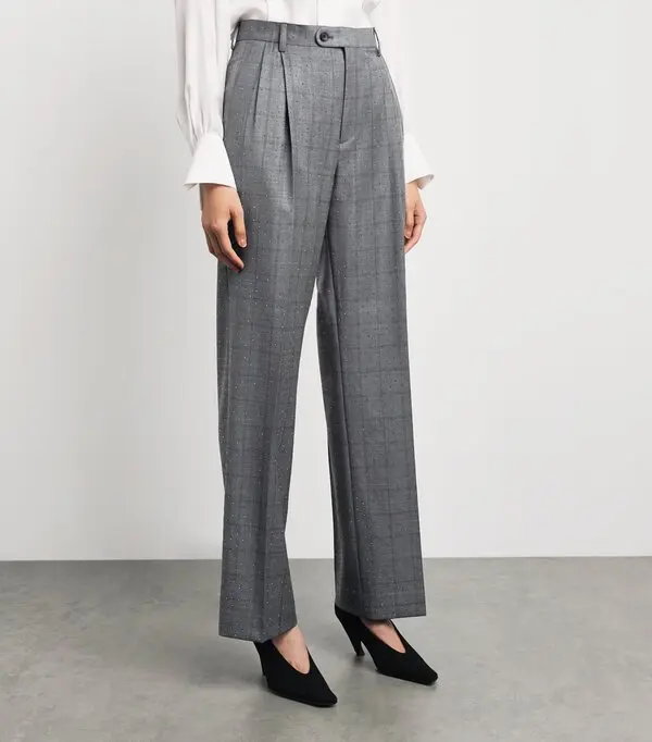 Sandro Wool Rhinestone Straight Trousers