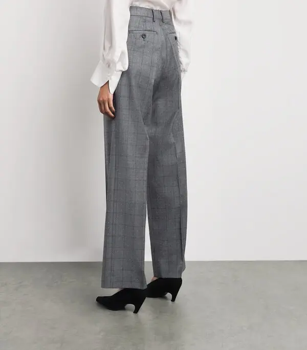 Sandro Wool Rhinestone Straight Trousers
