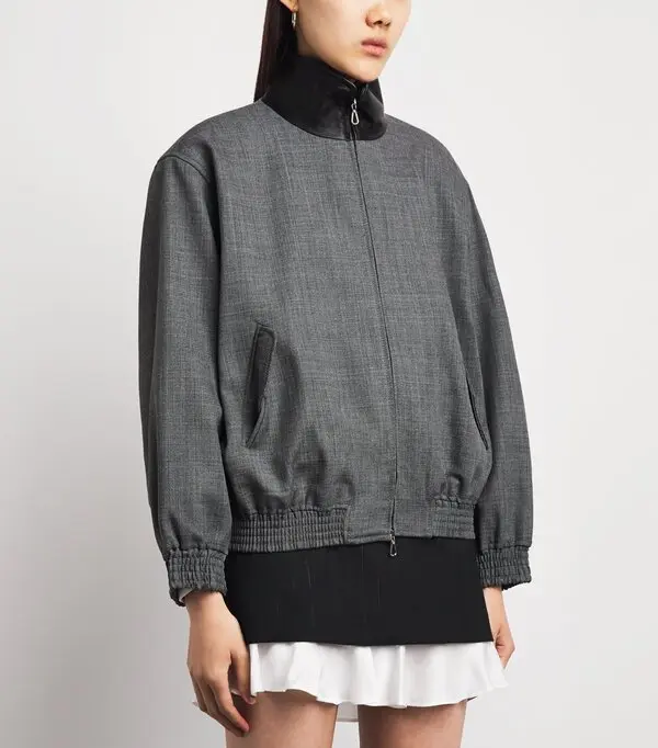 Sandro Wool Leather-trim Bomber Jacket