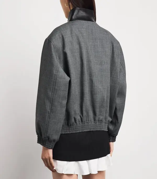 Sandro Wool Leather-trim Bomber Jacket