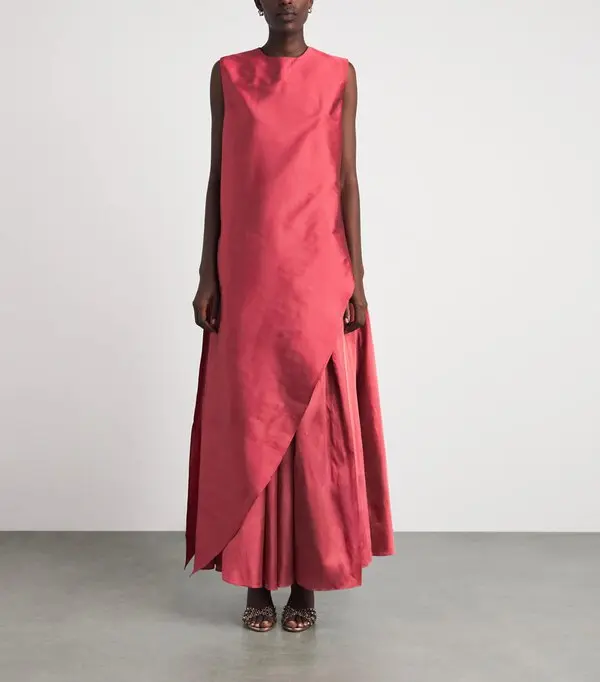 ABADIA Satin Asymmetric Longline Top