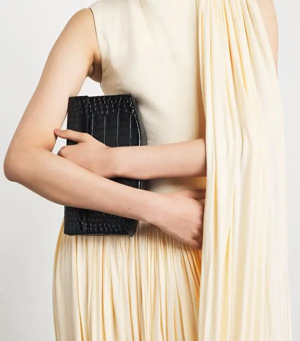 ABADIA High-neck Draped Midi Dress