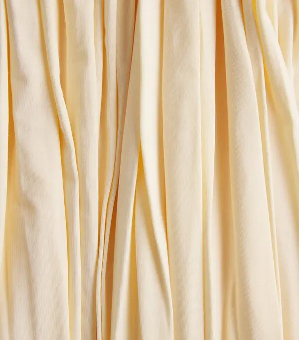 ABADIA High-neck Draped Midi Dress