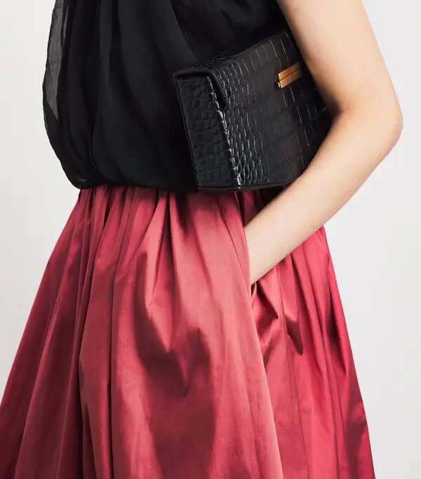 ABADIA Elodie Pleated Midi Skirt
