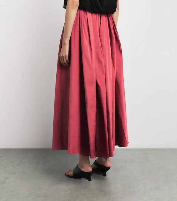 ABADIA Elodie Pleated Midi Skirt
