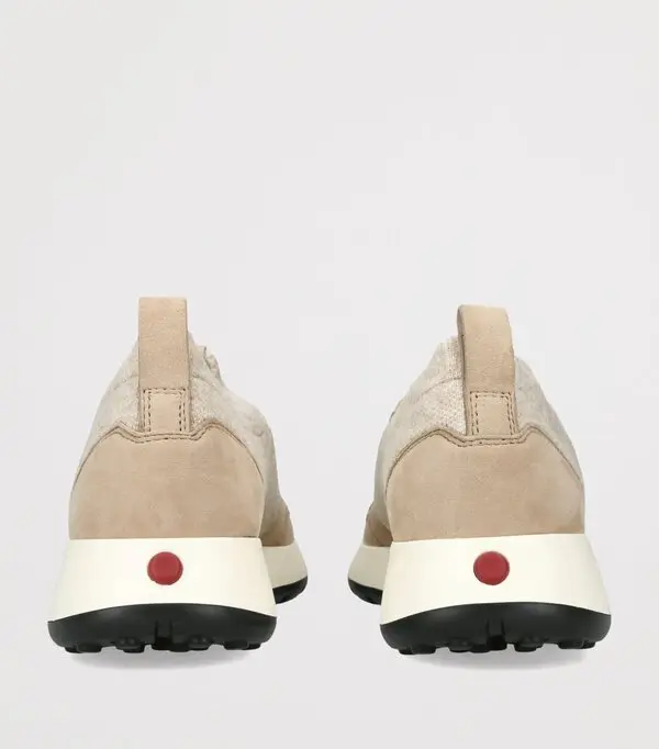 TOD'S Suede-knit Red Dot Sneakers