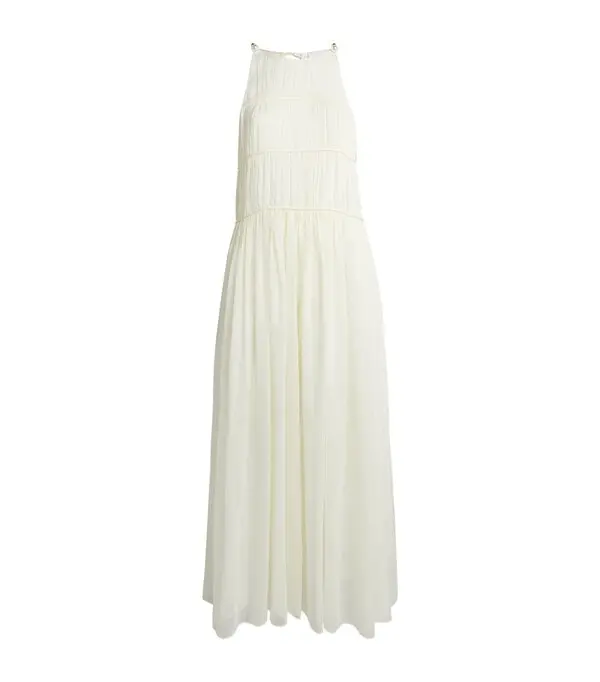 MORE NOIR Cotton-silk Ruched Morgan Midi Dress