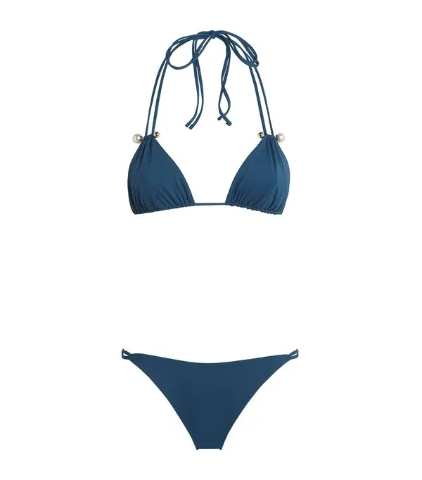 MORE NOIR Embellished Bella Bikini - Blue
