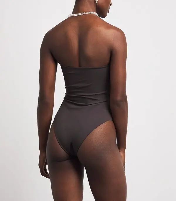 MORE NOIR Embellished Presley Strapless Swimsuit