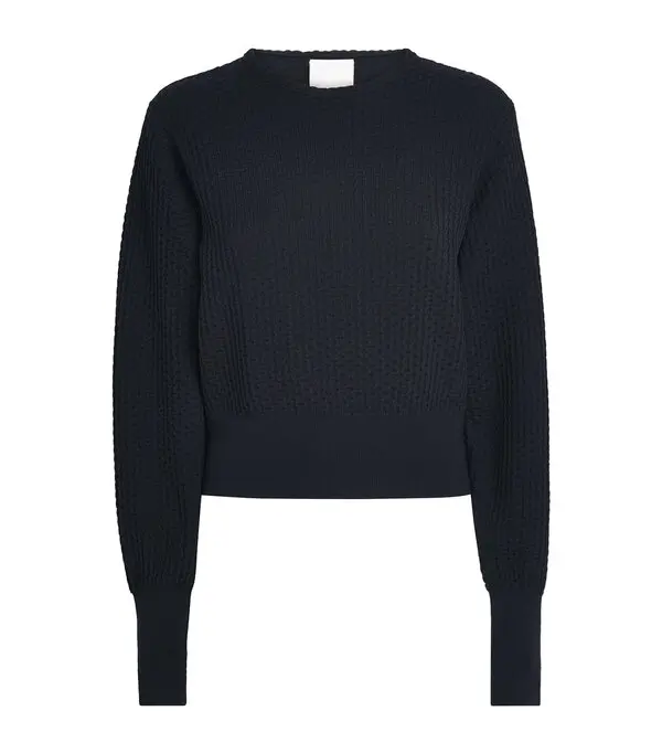 Molli Virgin Wool Blend Wicker-stitch Crew Neck Sweater