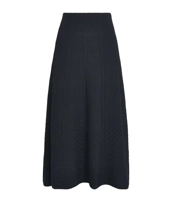 Molli Virgin Wool-blend Basket-weave Midi Skirt