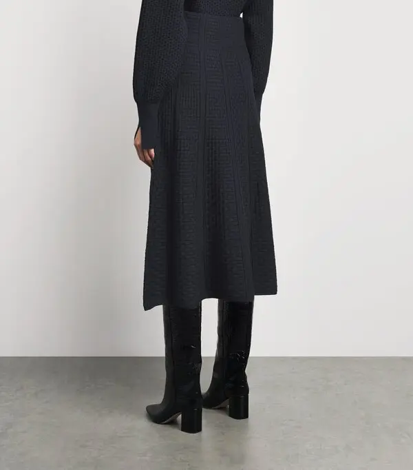 Molli Virgin Wool-blend Basket-weave Midi Skirt