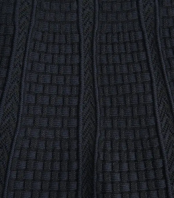 Molli Virgin Wool-blend Basket-weave Midi Skirt