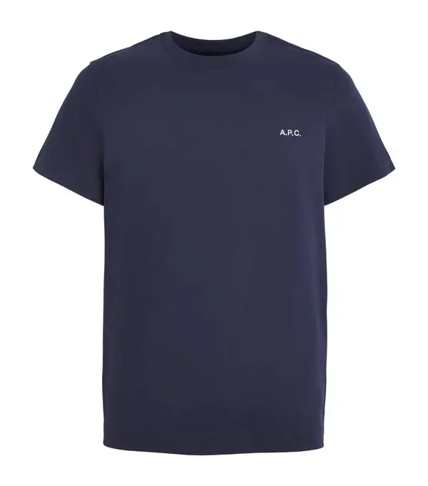 A.p.c. Cotton Logo Oliver T-shirt - Blue