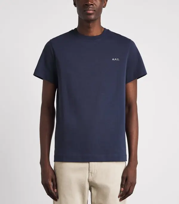 A.p.c. Cotton Logo Oliver T-shirt - Blue