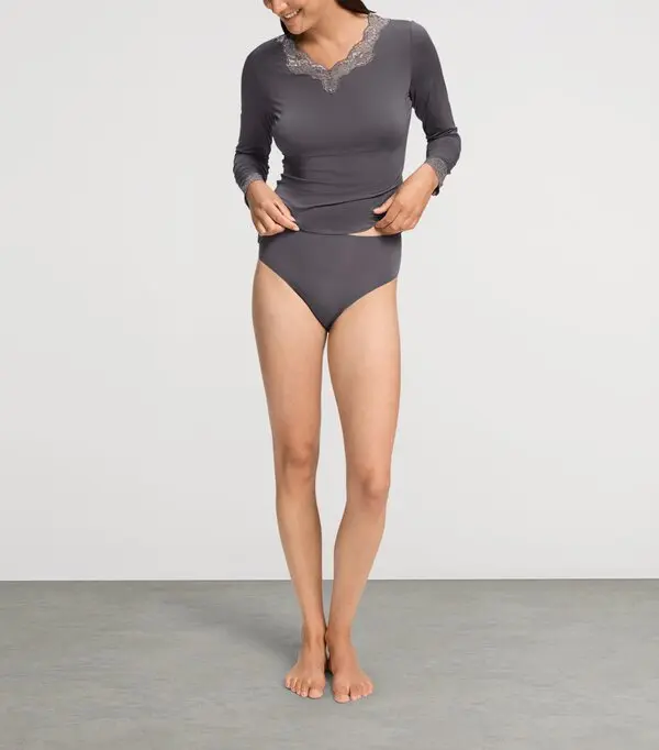 Hanro Lace-trim Midi Briefs