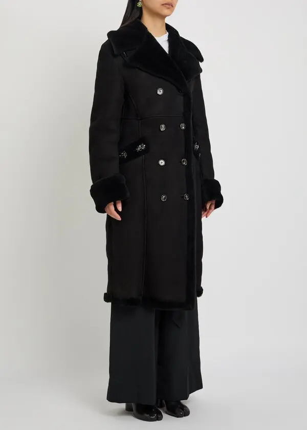Simone Rocha Double-breasted Shearling Coat