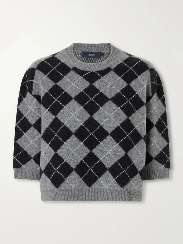 Arch4 Karlie Checked Cashmere Sweater