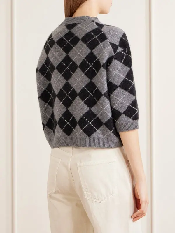 Arch4 Karlie Checked Cashmere Sweater