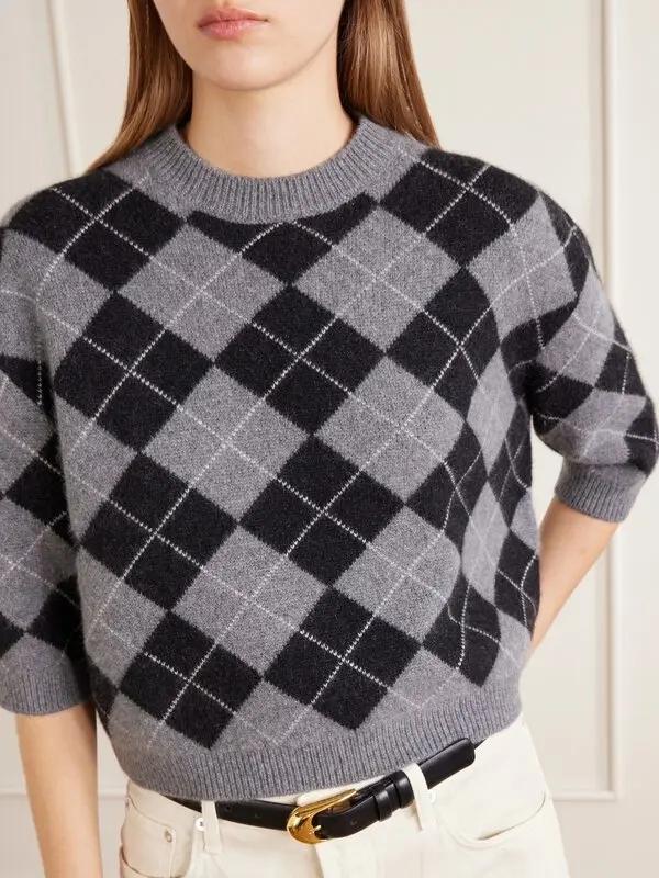 Arch4 Karlie Checked Cashmere Sweater