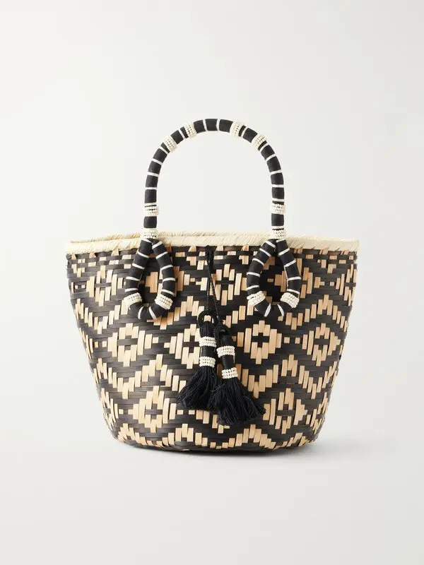 Johanna Ortiz Raffia Mini Bucket Bag