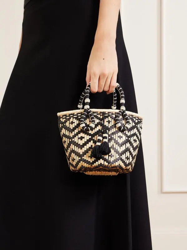 Johanna Ortiz Raffia Mini Bucket Bag