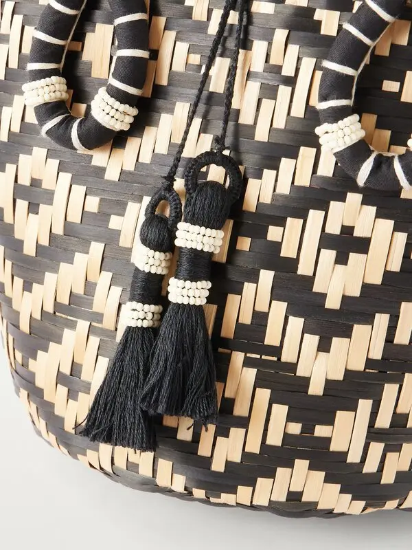Johanna Ortiz Raffia Mini Bucket Bag