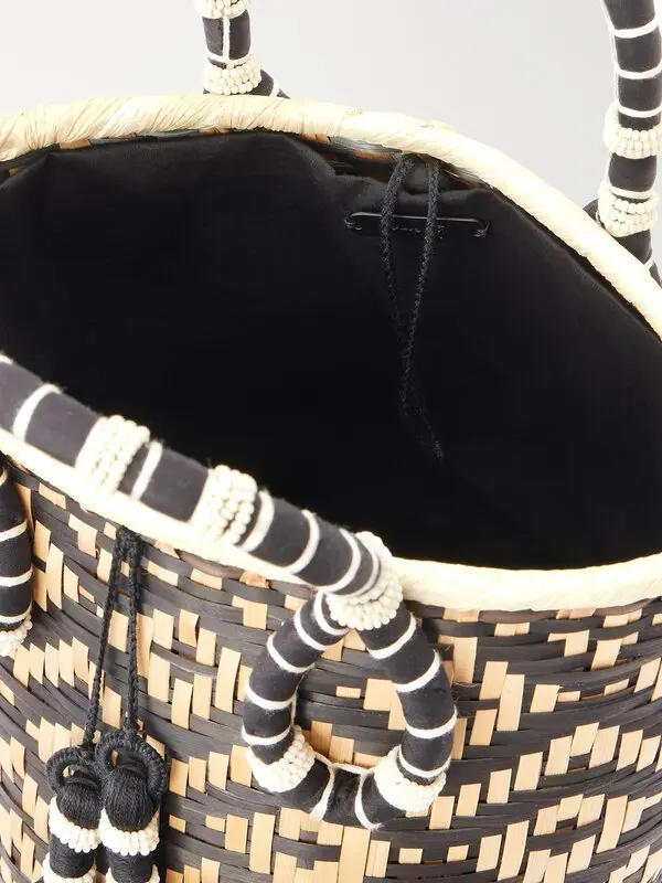 Johanna Ortiz Raffia Mini Bucket Bag