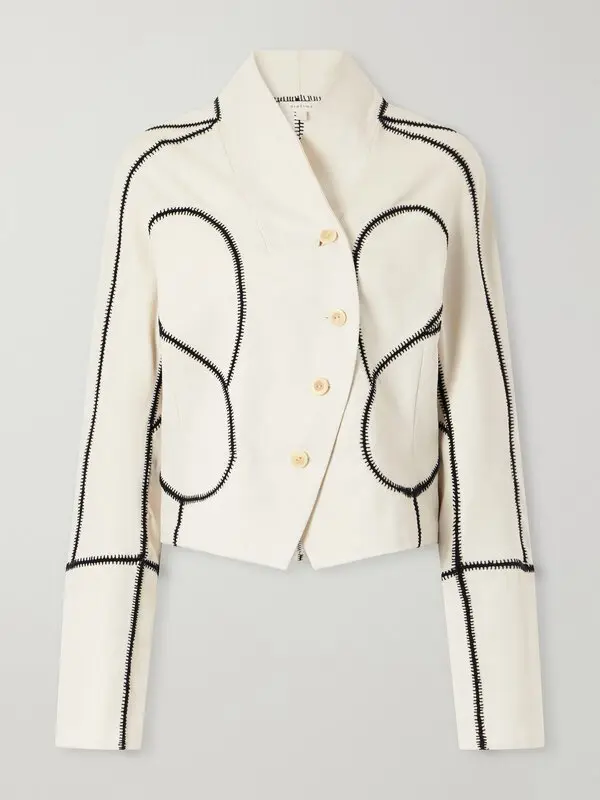DIOTIMA Idolo Stitch-detailed Wool-gabardine Jacket