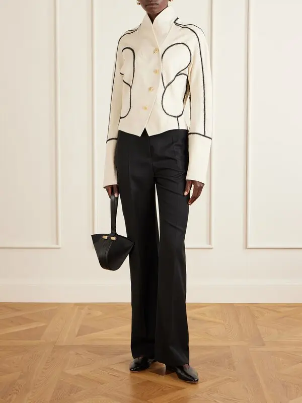 DIOTIMA Idolo Stitch-detailed Wool-gabardine Jacket
