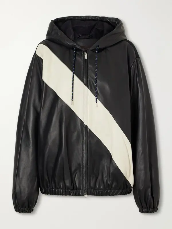 WALES BONNER Vista Striped Leather Jacket