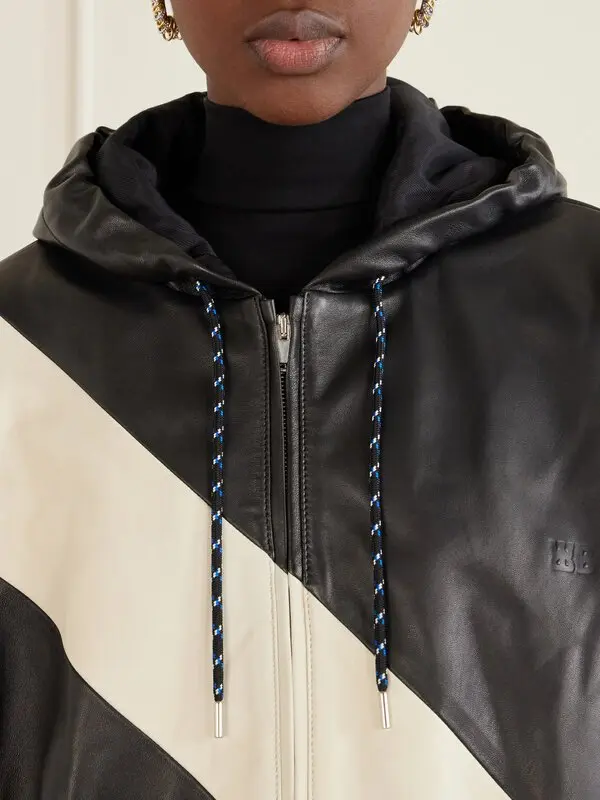 WALES BONNER Vista Striped Leather Jacket