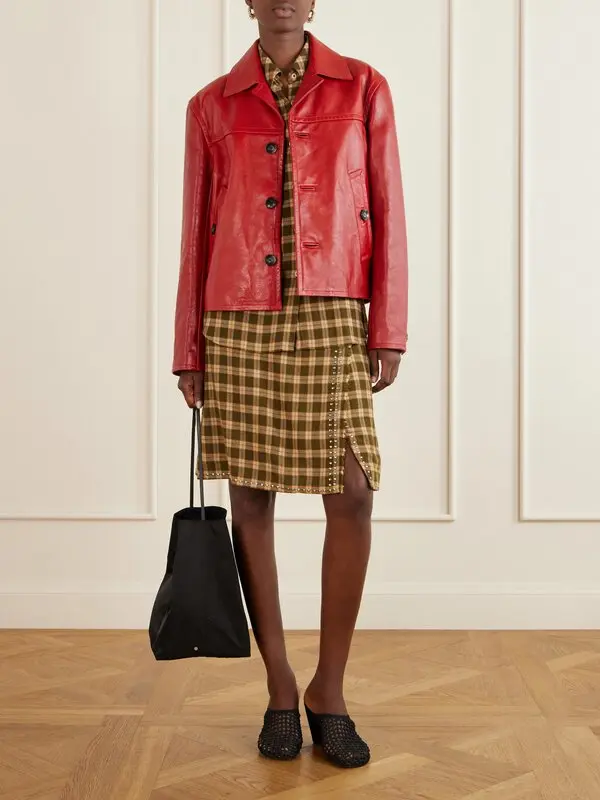 WALES BONNER Kamala Leather Biker Jacket