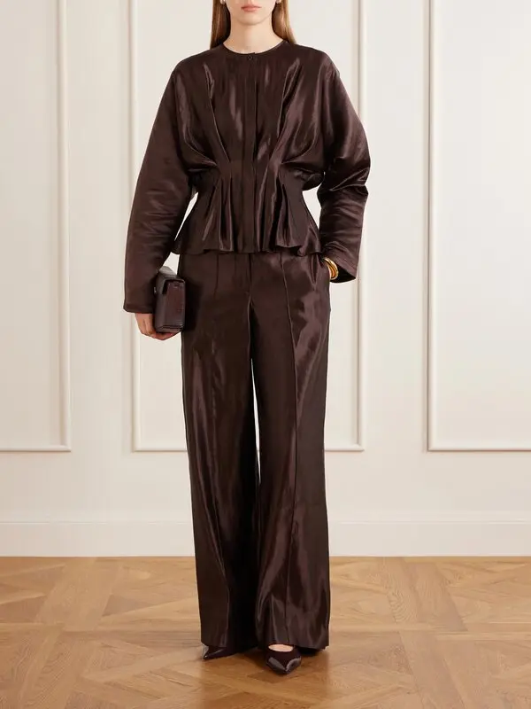 JOSEPH Jnane Linen And Silk-blend Wide-leg Pants