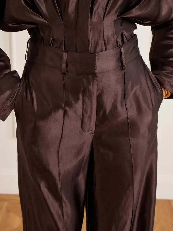 JOSEPH Jnane Linen And Silk-blend Wide-leg Pants
